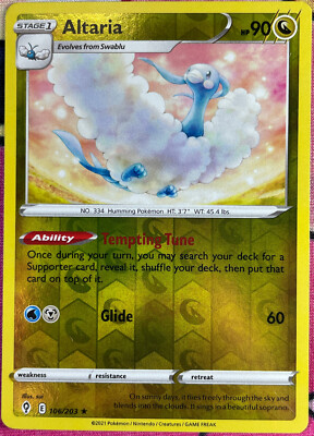 Altaria Reverse Holo Rare - 106/203 - Evolving Skies Pokemon 2021 | eBay