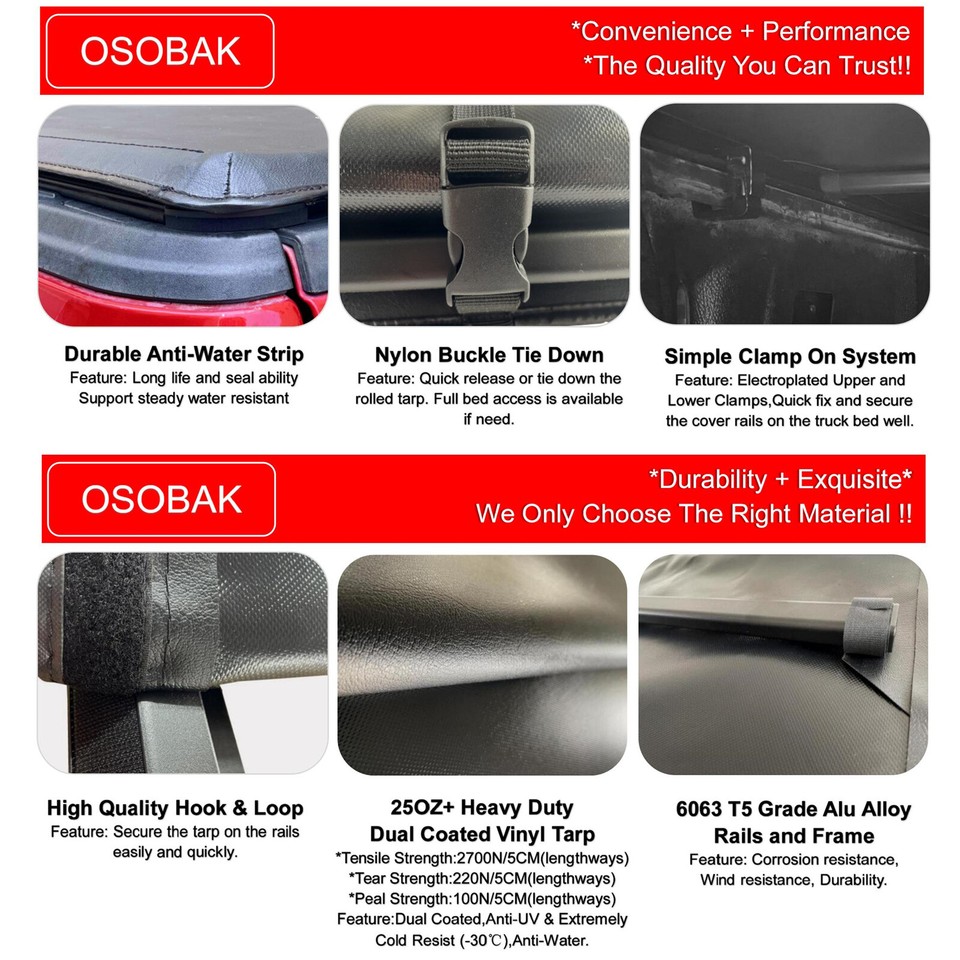 6.5' Soft Roll Bed Cover for 88-02 Chevy C1500 C2500 C3500 GMC K1500 ...