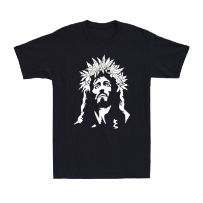 Funny Jesus 420 Can*abis We*d Leaf Hemp Humor Smoker Marijuana. Men's T ...