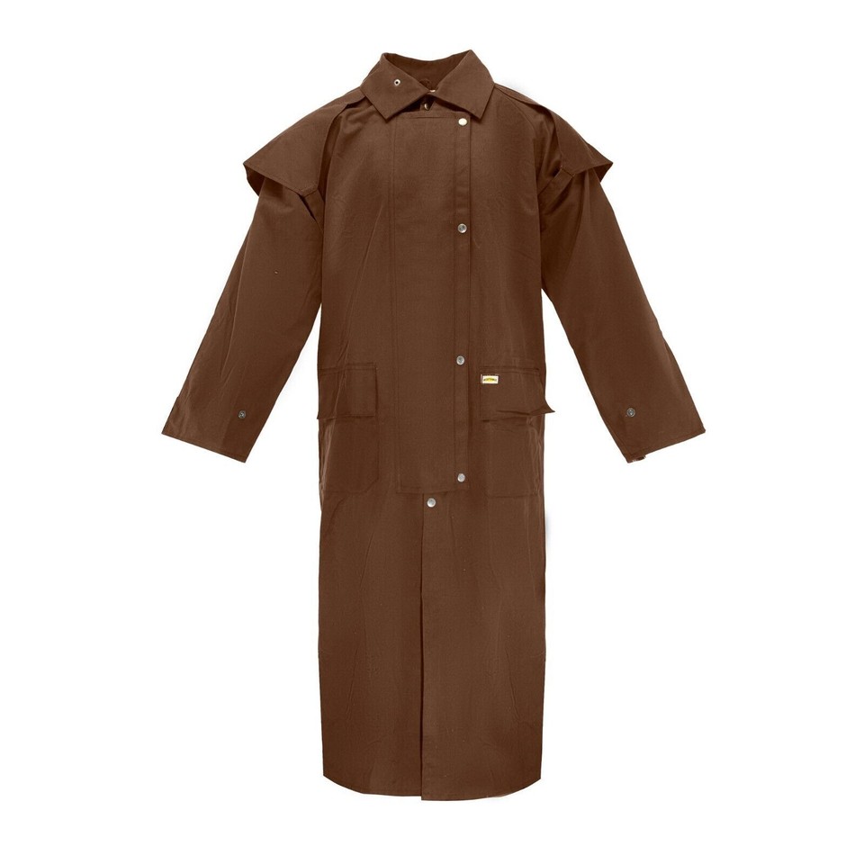Women Waterproof Oilskin Duster Coat AUSTRAILIAN DROVER COAT OIL CLOTH ...