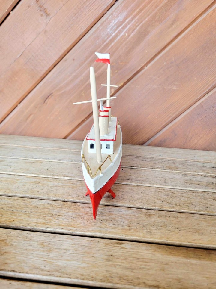 Vintage Stoudt Prewar German Tin Toy Wind up Boat 10" | eBay