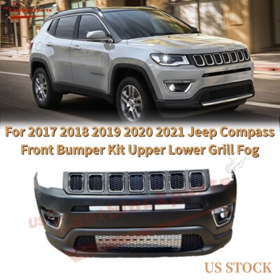 FIT 2017 2018 2019 2020 2021 JEEP COMPASS FRONT BUMPER SET GRILL FOG ...