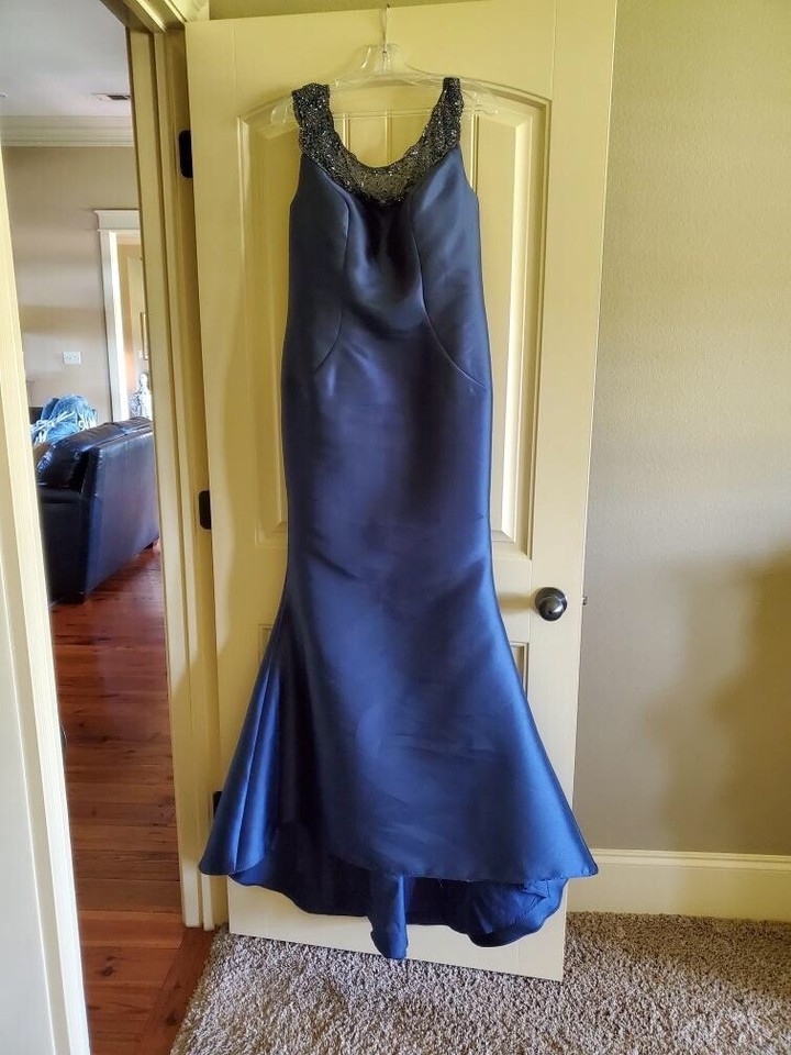 Mother Of The Bride Satan Blue Dress | eBay