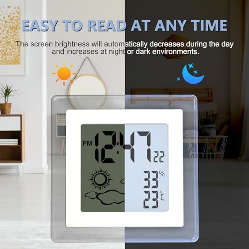 Small Clock Digital Battery Operated Alarm Clock with Auto Acrylic ...