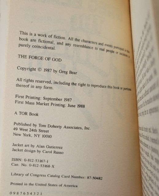 The Forge of God by Greg Bear (1988, UK- A Format Paperback) for sale ...
