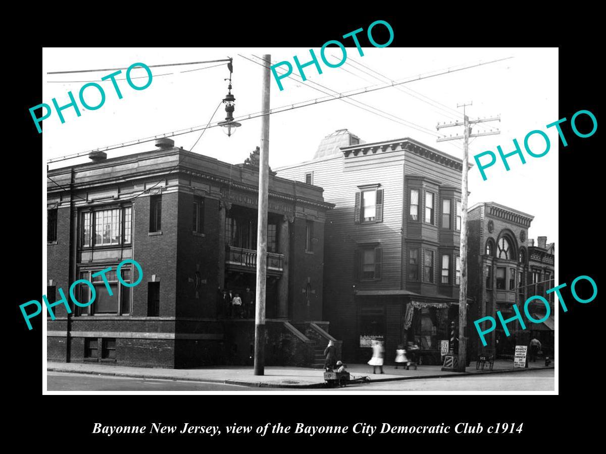 OLD LARGE HISTORIC PHOTO OF BAYONNE NEW JERSEY THE DEMOCRATIC CLUB ...