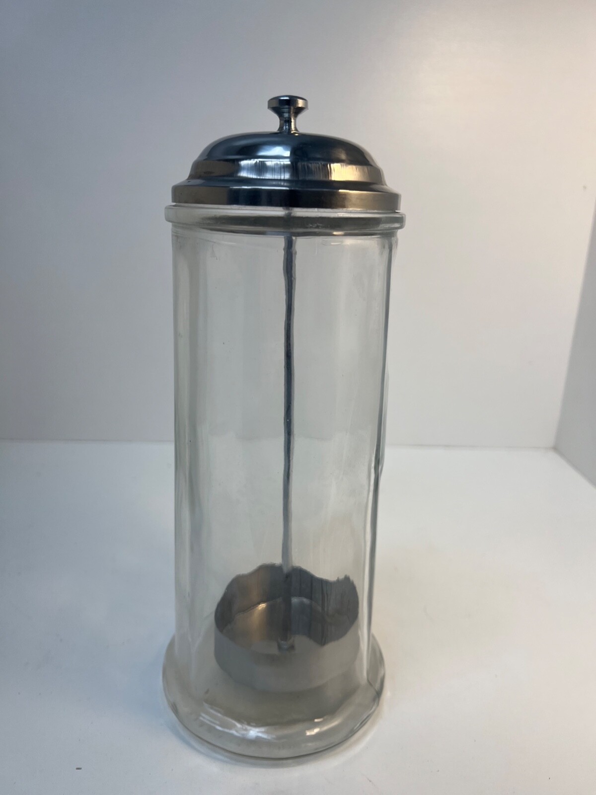 Vintage Gemco Glass Barber Comb Straw Holder Container Jar Paneled ...