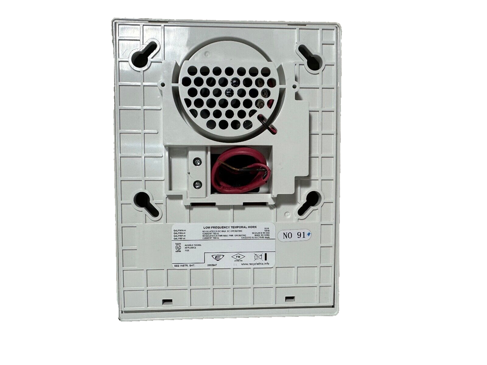 EST Edwards G4LFWN-H Fire Alarm Low-frequency Horn Wall White | eBay