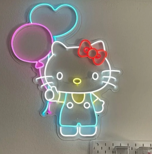 SANRIO HELLO KITTY BALLOON NEON SIGN LED LIGHT Gamer Room Wall Decor ...