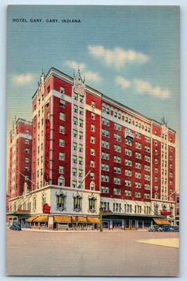 c1940 Gary Indiana IN Vintage Postcard Hotel Gary Exterior Building ...