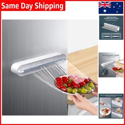 Reusable BPA-Free Magnetic Plastic Wrap Dispenser with Stainless Steel ...