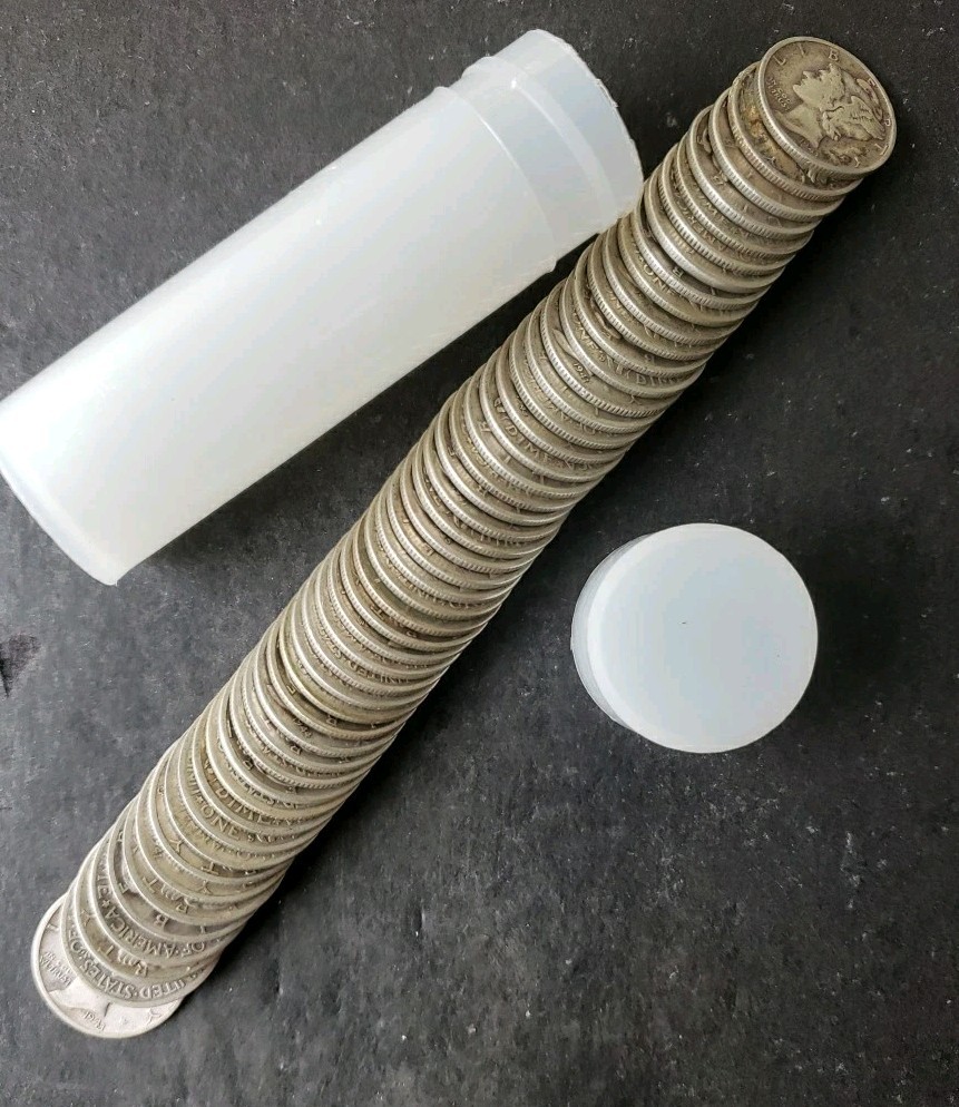 Tube of 51 10c Winged Liberty Silver Dimes | eBay