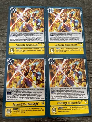 x4 Awakening of the Golden Knight BT9-098 C Playset Digimon TCG X ...