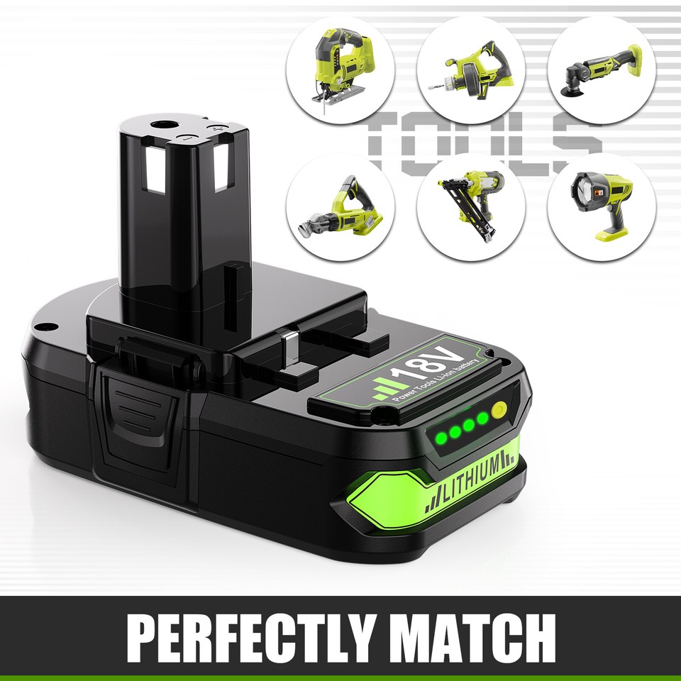 2/1PACK Replacement for Ryobi 18V Lithium Battery P102 P103 P105 P107 ...