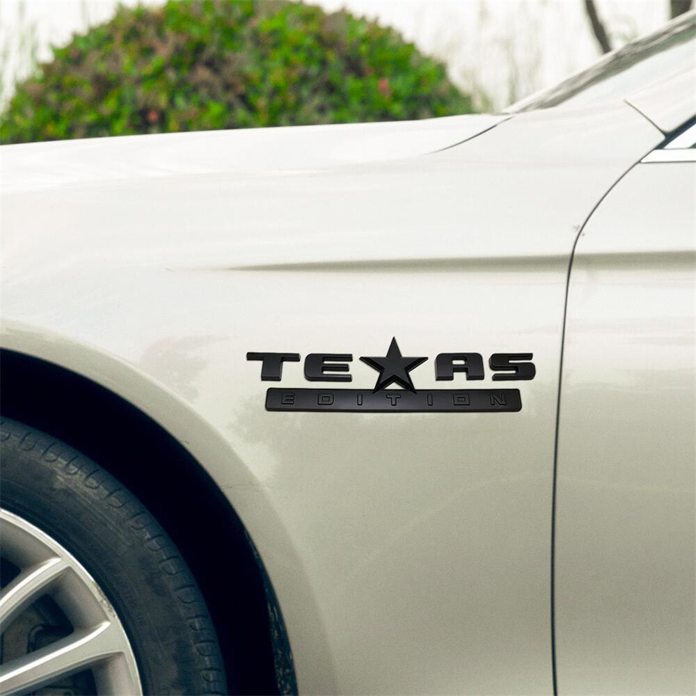 2pcs Black TEXAS EDITION Emblem Car Fender Trunk Lid 3D Badge Nameplate ...