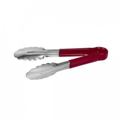 Tong 300mm Red Colour Coded Stainless Steel w PVC Coated Handle Tongs ...