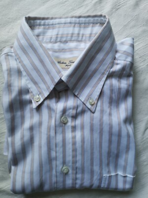 Andrea Finamore Napoli striped button down shirt 15.75/40 M-L | eBay UK