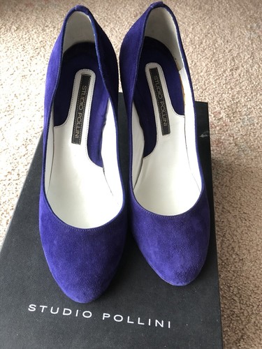 Studio Pollini Cobalt Suede Heels Sandal Size 36 Made In Italy 9cm | eBay Australia