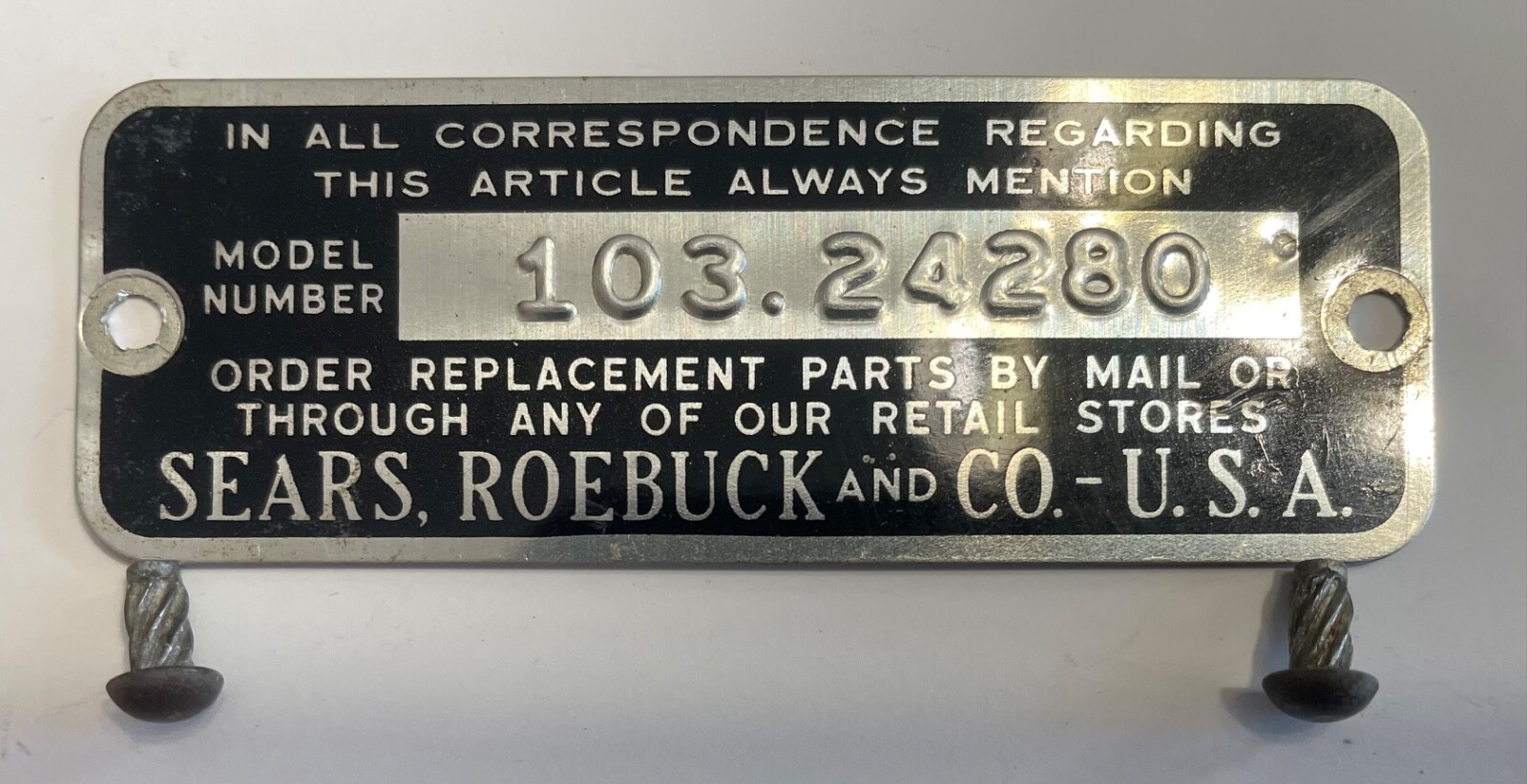 Craftsman Tool Logo Badge Emblem Name Plate Tag Label Band Saw 103. ...