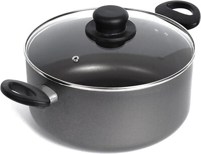 Homatz Cooking Pot Large Non-Stick Stock Pot with Lid, Induction Base ...