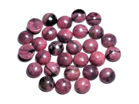 Wholesale Rhodonite Round Cabochon Loose Gemstone 3x3mm To20X20mm Pink ...