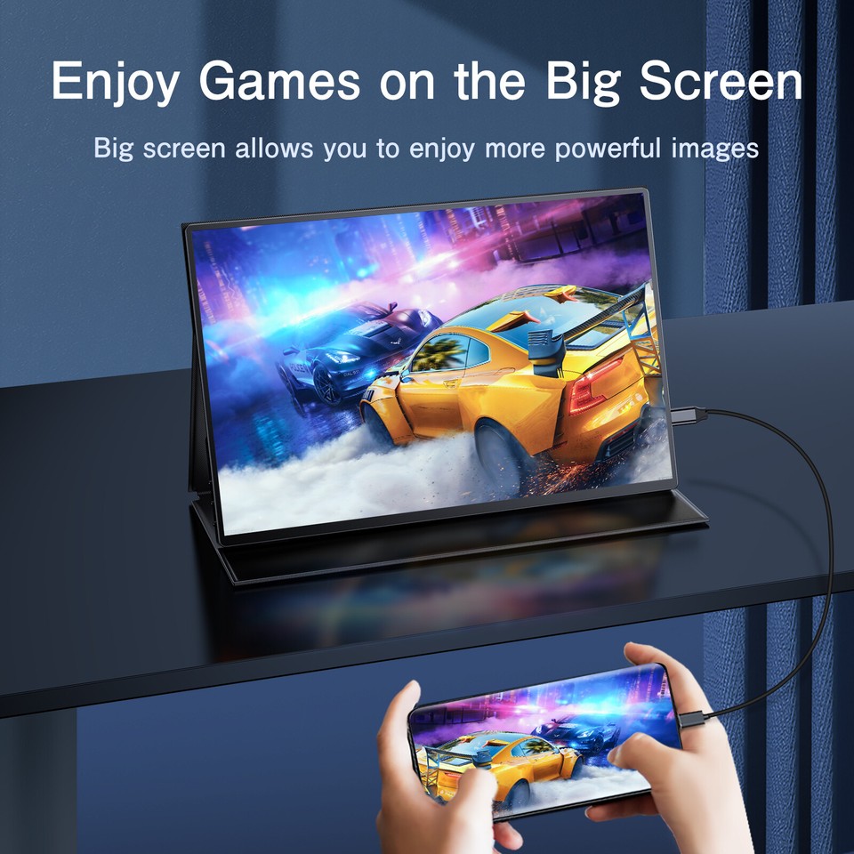 2K 16" Gaming Monitor 2560x1600 Portable Monitor 16:10 USB C Monitor PC ...