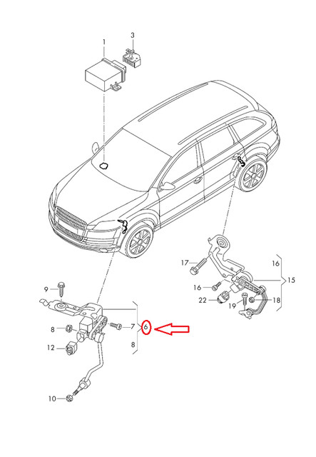 Audi Q7 Suspension Level Sensor Front Left 7L0616213D for sale online ...