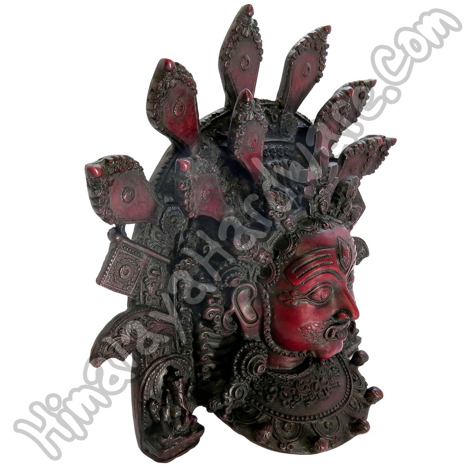 Resin Bhairava Mask: black red gold Bhairav Bhairab Kala Mahakala Shiva ...