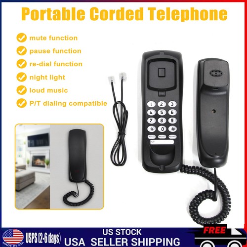 Home Office Corded Telephone Wall Desktop Landline Handset Basic Phone ...