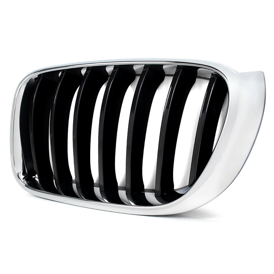 Chrome+Black Front Left Side Kidney Grill Grille For 2014-2017 BMW F25 ...