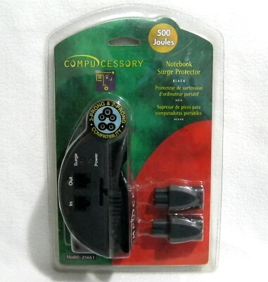 Compucessory CCS25661 Notebook Surge Protector 500 Joules Laptop 2-/3 ...