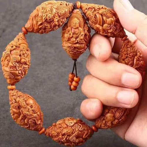 19MM Hand String Olive Core Carving 19 Nuts Pure Handmade Bracelet | eBay