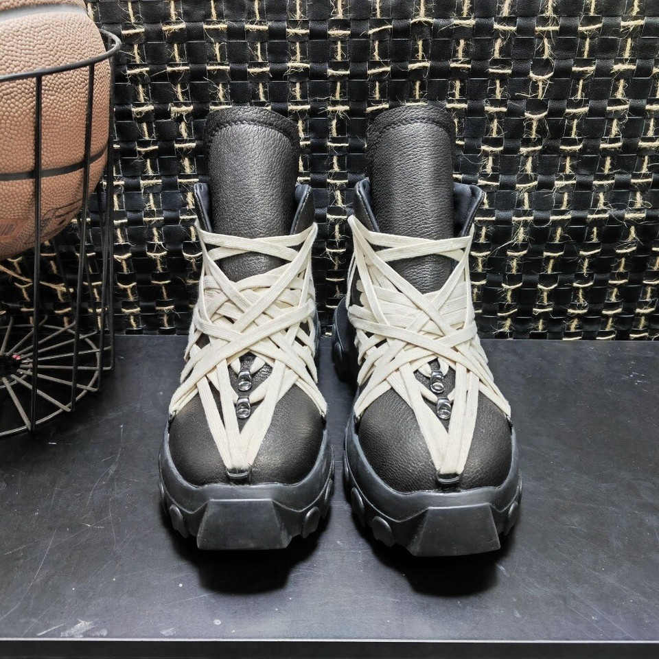 rick High-top short boots thick-soled heightening shoes owens | eBay