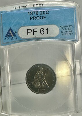 1876 TWENTY CENT PEICE ANACS PF61 TONED | eBay
