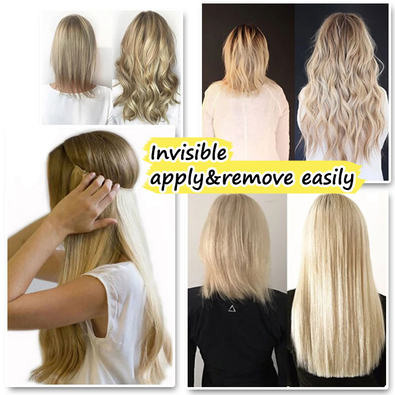 Real Invisible Wire In Human Hair Extension Secret Hidden Extensions ...