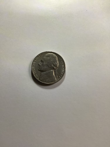 1981 Jefferson nickel D die cut through in god we trust and mint mark ...