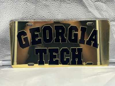 Georgia Tech Yellow Jackets NCAA Mirrored Laser Cut License Plate ...