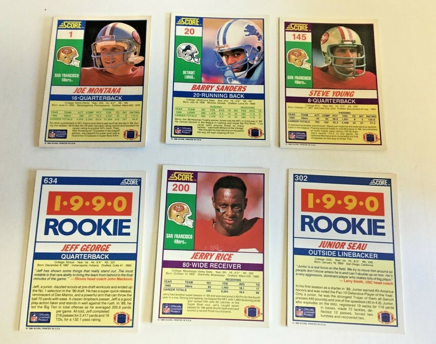 1990 Score Football Cards Hand Collated Complete Set 1-660 | eBay