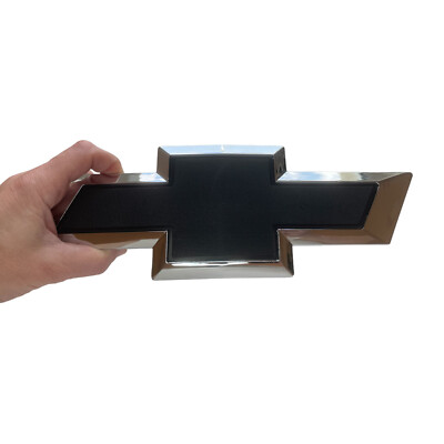 Chevrolet Grille Emblem Silver Black Logo Badge for Chevy Silverado ...