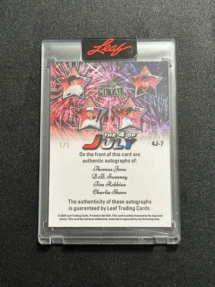 CHARLIE SHEEN * JANE 2025 LEAF METAL INDEPENDENCE THE 4 OF JULY QUAD AUTO 1/1 | eBay