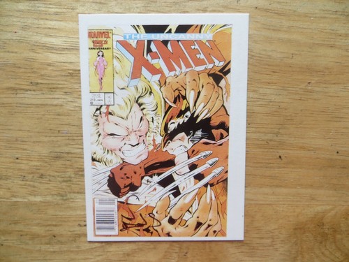 1990 MARVEL UNCANNY X-MEN COVERS 213 WOLVERINE SABRETOOTH CARD SIGNED ...
