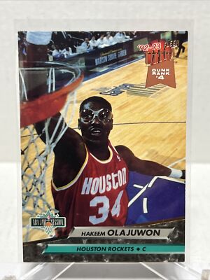 Hakeem Olajuwon 1992 Fleer Ultra Dunk Rank 4 #204 Houston Rockets HOF ...
