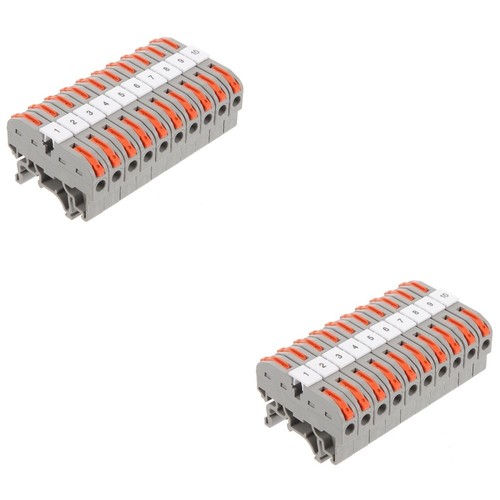 Set of 2 Terminals Rail Connector Electric Connectors for Wiring | eBay