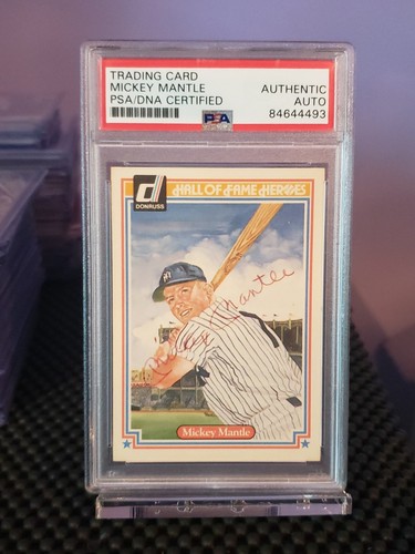 1983 Donruss Hall of Fame Heroes #7 Mickey Mantle PSA Autograph ...