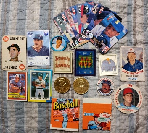 Mixed Lot Of Baseball Collectibles - Cards Coins Stickers - Memorabilia ...
