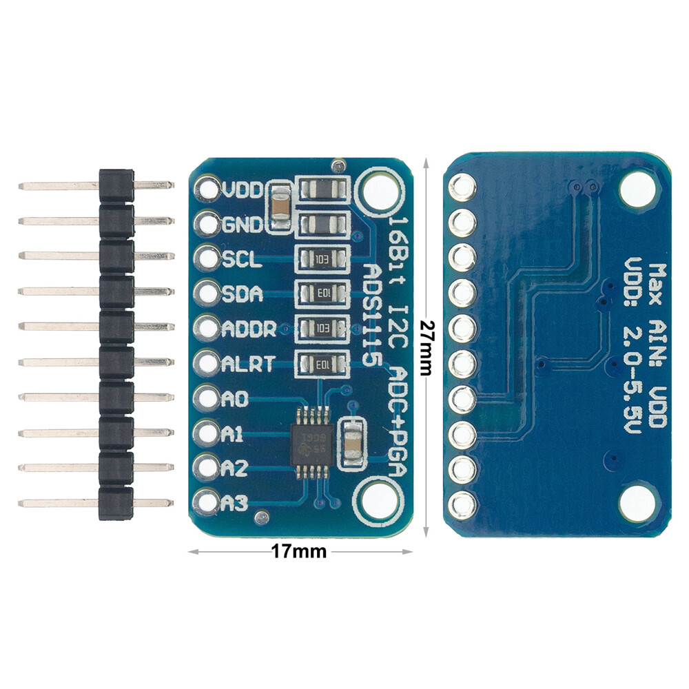 ADS1115 Raspberry Pi TECNOIOT 5pcs I2C ADS1015 12-bit Precision ADC 4 ...