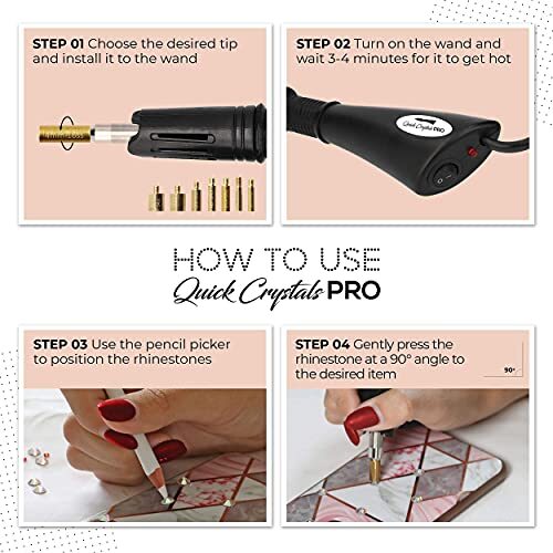 Hotfix Applicator Bedazzler Kit With Rhinestones Diy Wand Setter Tool ...