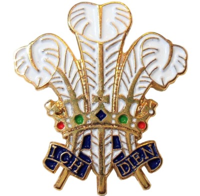 Prince of Wales Feathers Welsh Heraldic Plume 24c Gold Pl Military Army ...