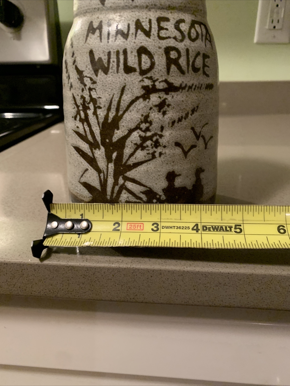 Minnesota Wild Rice Stoneware Pottery Canister Jar Crock w/ Cork Loons ...