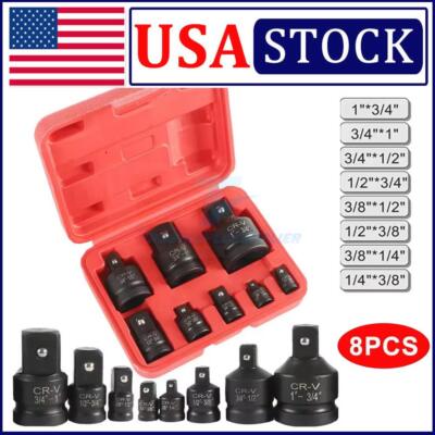 8PCS 3/8" to 1/4" 1/2 inch Drive Ratchet SOCKET ADAPTER REDUCER Air ...